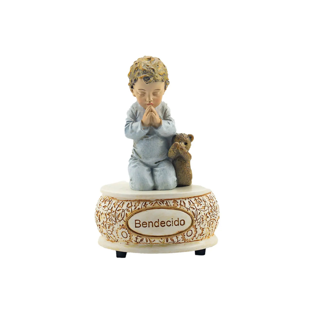 Niño orando 13cm con caja músical – Librería San Pablo Argentina